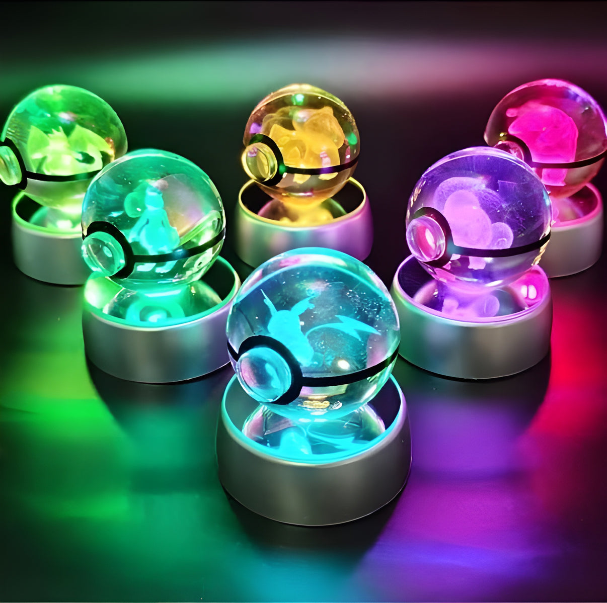 Crystal PokeBall with RGB Base and giftbox – Lumina